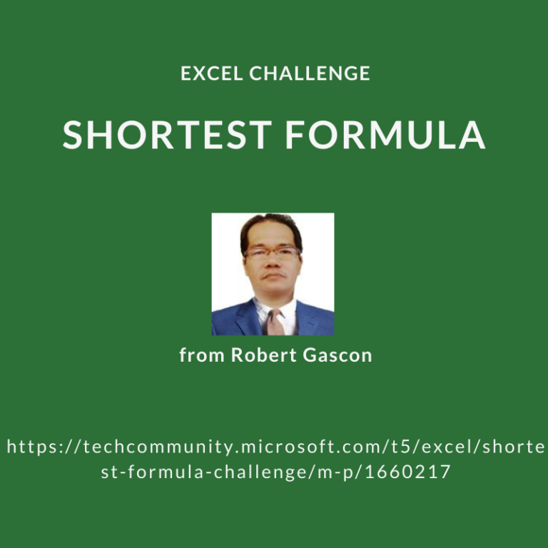 Robert Gascon formula challenge | My Spreadsheet Lab